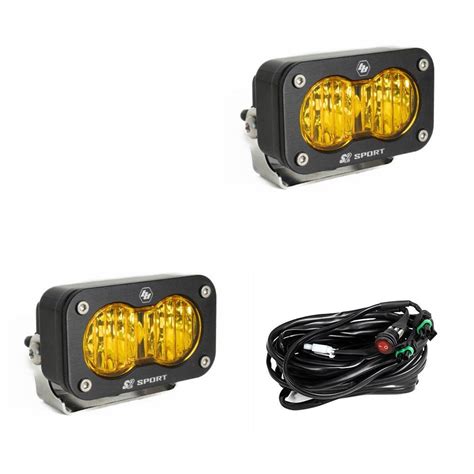 Baja Designs® S2 Sport™ Led Lights Pair Amber Wide Cornering Wwire Harness