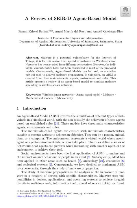 Pdf A Review Of Seir D Agent Based Model