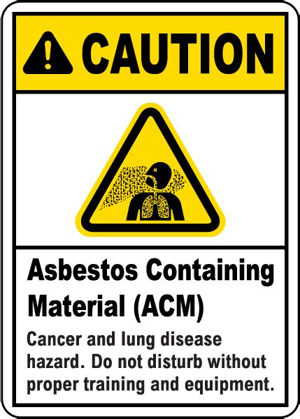 Caution Asbestos Containing Material Sign Get 10 Off Now