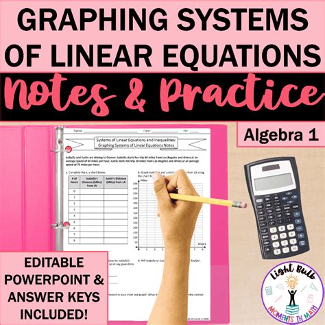 graphing systems of linear equations guided notes and worksheet
