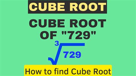 Cube Root How To Find Cube Root Cube Root Of 729 Mathtricks Cuberoot Maths Youtube