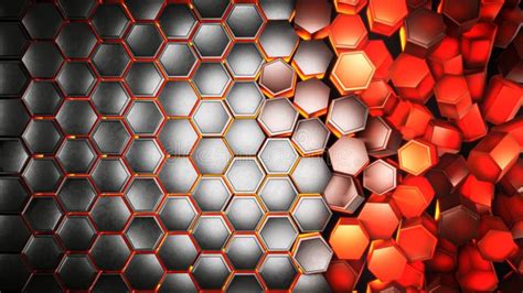 Thermal Energy Flow Pattern With Hexagonal Grid Heat Distribution
