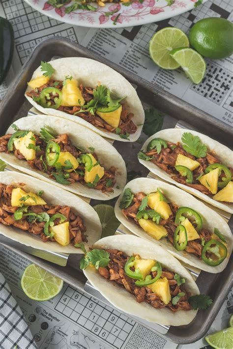 Bbq Jackfruit Tacos With Pineapple And Jalapeño Shes Plant Powered