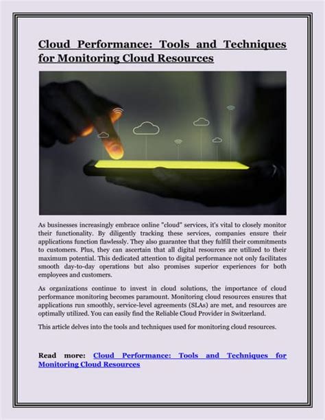 Cloud Performance Tools And Techniques For Monitoring Cloud Resources