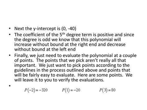 Graphing Polynomials Ppt