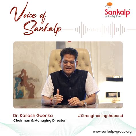 Inception Story Of Sankalp From The Desk Of Cmd Dr Kailash Goenka