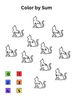 Color By Sum Addition Practice Sums From 0 9 4 Pages By AtHomeCurriculum