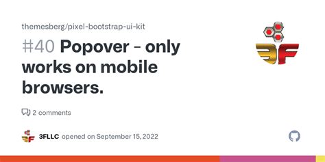 Popover Only Works On Mobile Browsers Issue Themesberg Pixel Bootstrap Ui Kit GitHub