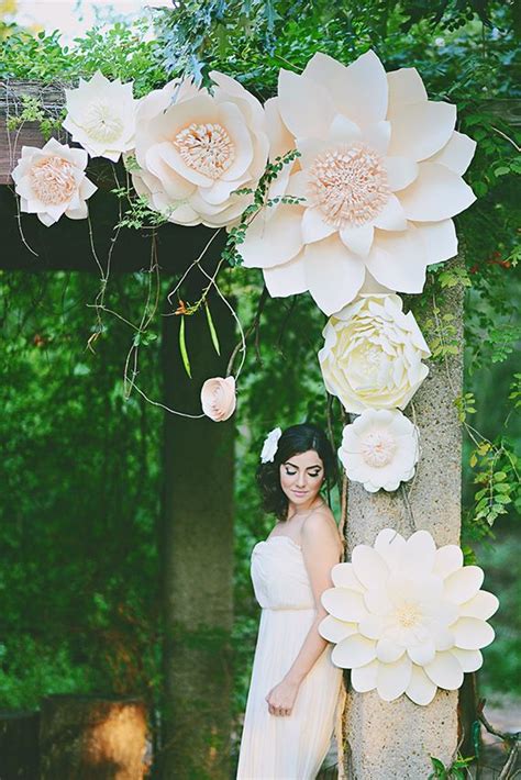 Paper Flower Wedding Backdrop 60 Photos