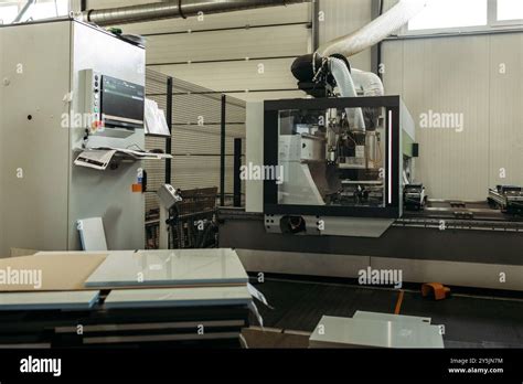 A Close Up View Of A High Tech Automated Machining Process Used In The