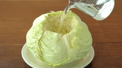 양배추에 구멍을 내고 물을 부어보세요 빵보다 맛있어요 맛난 양배추요리 양배추 다이어트 Cabbage Recipe Cabbage Dinner Youtube