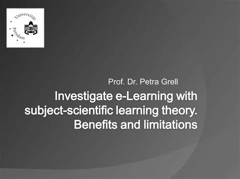 Investigate E Learning With Subject Scientific Learning Theory