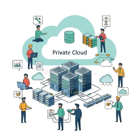 Cloud Computing Network Diagram Infographic Stock Vector Illustration