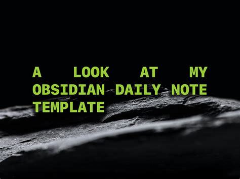 my obsidian daily note template jake mahr medium