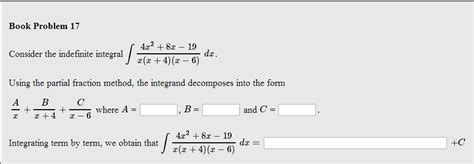Solved Consider The Indefinite Integral Using Partial