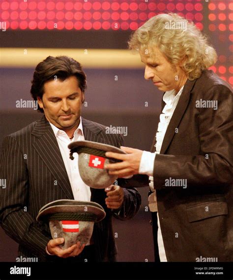 Der Musiker Thomas Anders Links Und Entertainer Thomas Gottschalk