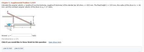 Solved Calculate The Angular Velocity Co Positive If Chegg