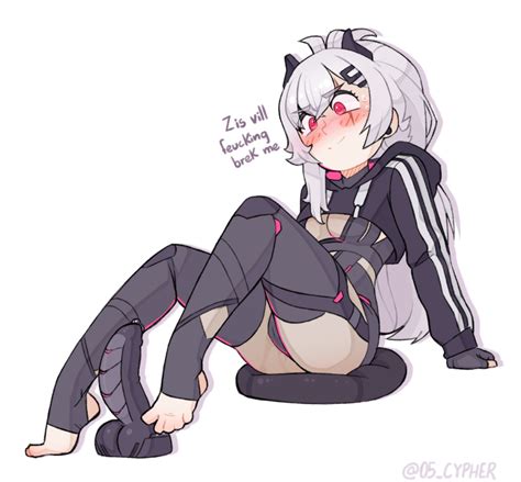 Cypher 05 Saruei Vtuber Indie Virtual Youtuber Silver Hair Highres 1girl Blush Bodysuit