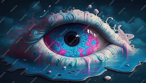 Premium Photo Illustration Of An Eye In Surrealism Style