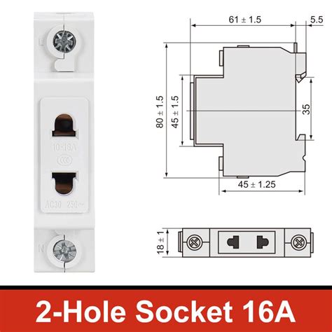 Ac30 Us Din Rail Socket 250v 16a Industrial Socket Power Outlet Universal Socket Socket Of