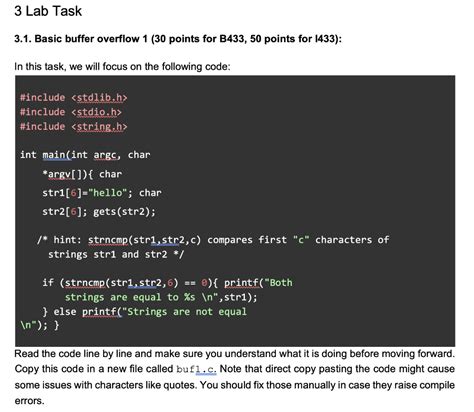 solved 3 1 basic buffer overflow 1 30 points for b433 50