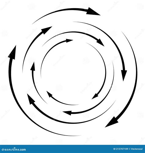 Rotating Arrows Concentric Radial And Circular Arrow Element Cycle