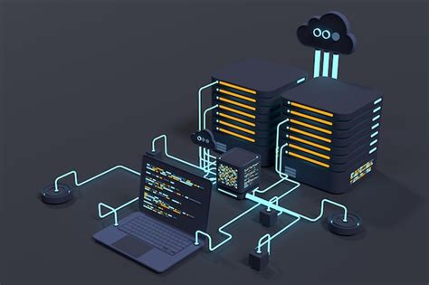 premium photo computer technology 3d illustration computation of big