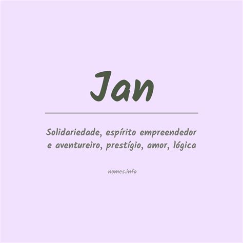 Significado Do Nome Jan