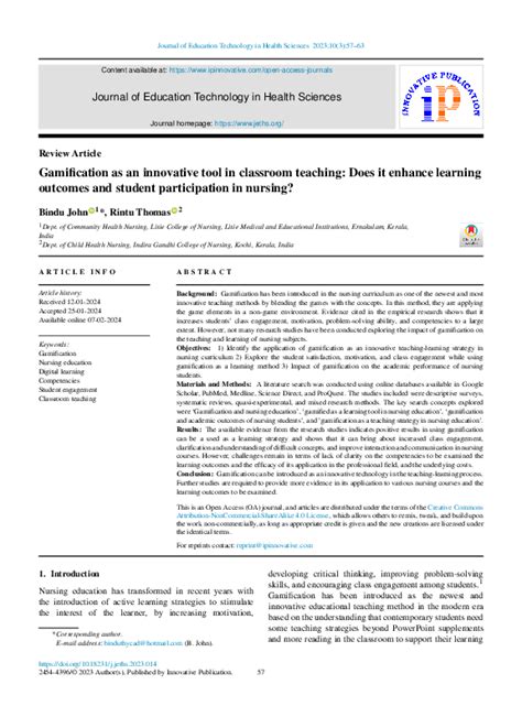 Pdf Gamification As An Innovative Tool In Classroom Teaching Does It