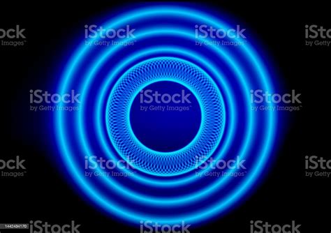 그래픽 디자인 블루 톤 배경 벡터 일러스트 레이 션으로 원 광선 0명에 대한 스톡 벡터 아트 및 기타 이미지 0명 과학