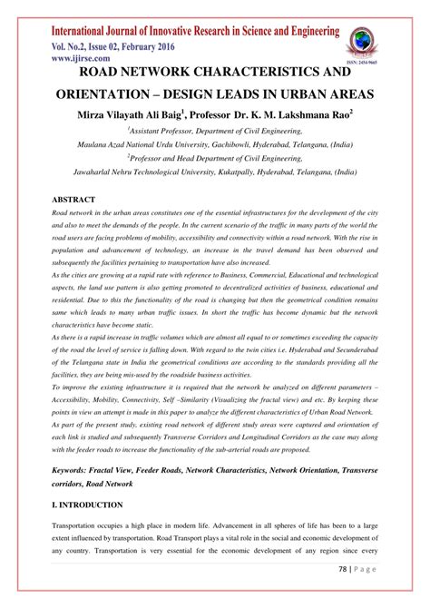 PDF Road Network Characteristics And Orientation Design Leads In Urban Areas