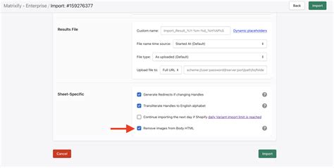 how to remove images from shopify body html descriptions