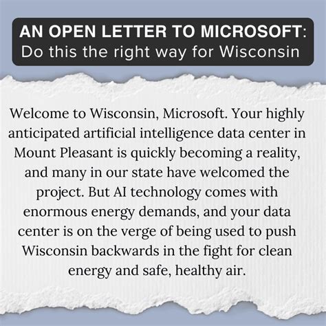 More Than 1000 Wisconsinites Sign Open Letter To Microsoft Clean