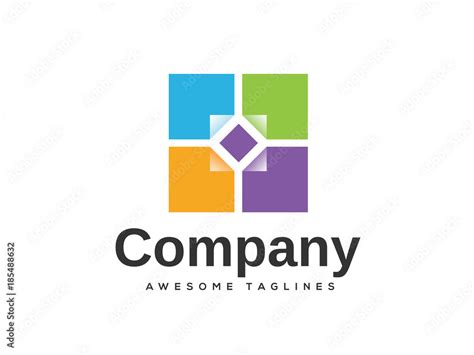 Abstract Square Technology Art Logo Vector Corporate Identity Design