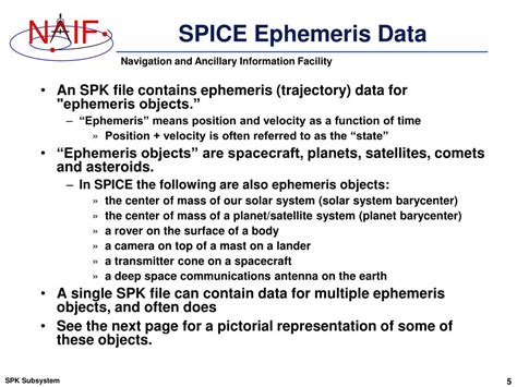 PPT Ephemeris Subsystem SPK Focused On Reading SPK Files PowerPoint Presentation ID