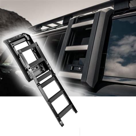 Gloosy Black Side Access Ladder Fit For Land Rover Defender 110 90 130