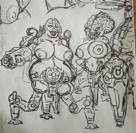 Rule 34 2girls Carcass Doom Arachnotron Doom Areolae Breasts