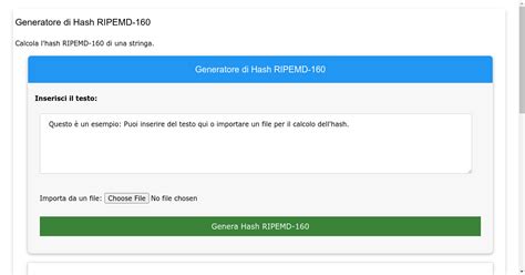 Generatore Di Hash Ripemd 160 Online