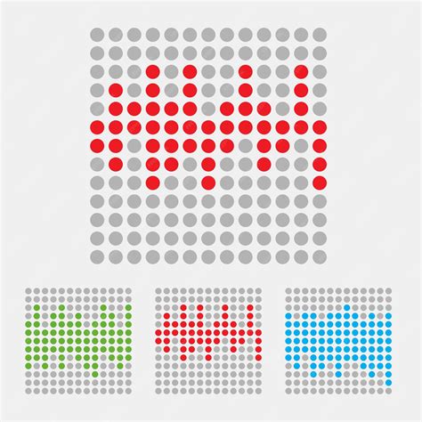 Premium Vector Graph Icons Collection Using Dots