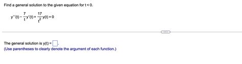 Solved Find A General Solution To The Given Equation For Chegg