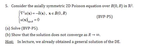 Solved 5 Consider The Axially Symmetric 2d Poisson Equation