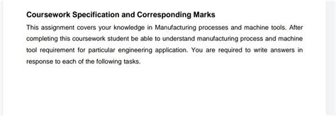 Coursework Specification And Corresponding Marks This Chegg