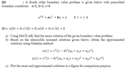 Q1 A Fourth Order Boundary Value Problem Is Given