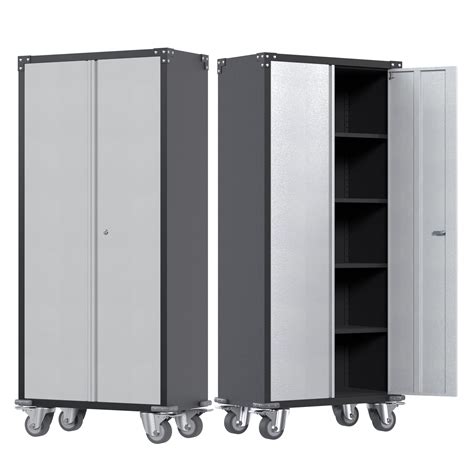 Woodartsupply Waqiv Rolling Garage Storage Cabinet With Locking Door