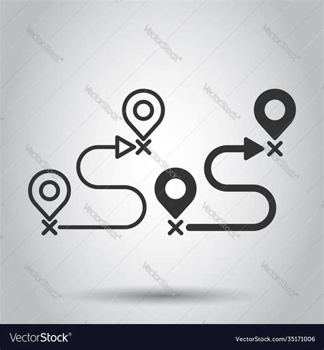 Map Pin Icon In Flat Style Gps Navigation Vector Image