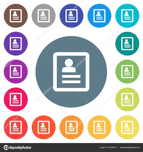 Contacts Flat White Icons Color Backgrounds Background Color Variations Included Stock Vector By