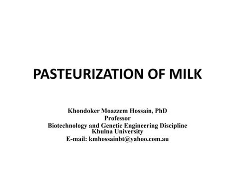 Pasteurization Of Milkfood Biotechnologypdf