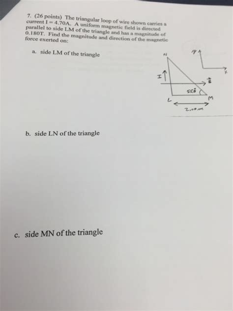 solved 7 26 points the triangular loop of wire shown