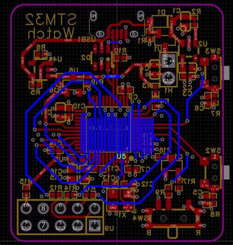[review request] revised stm32 watch with tft display r printedcircuitboard