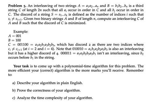 Solved Problem 5 An Interleaving Of Two Strings A